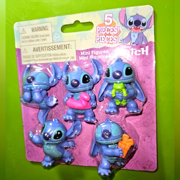 Disney | Other | New Disney Stitch Mini Figures 5 Pack Green Frog Micro ...